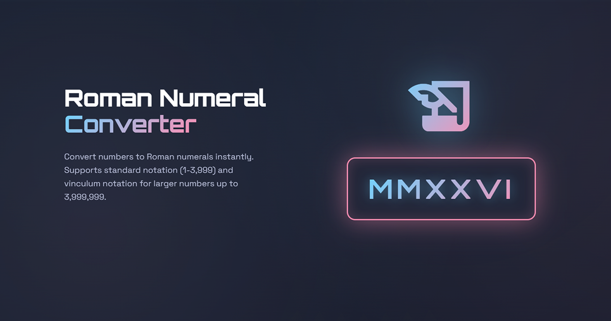 Roman Numeral Converter - Convert Numbers to Roman Numerals